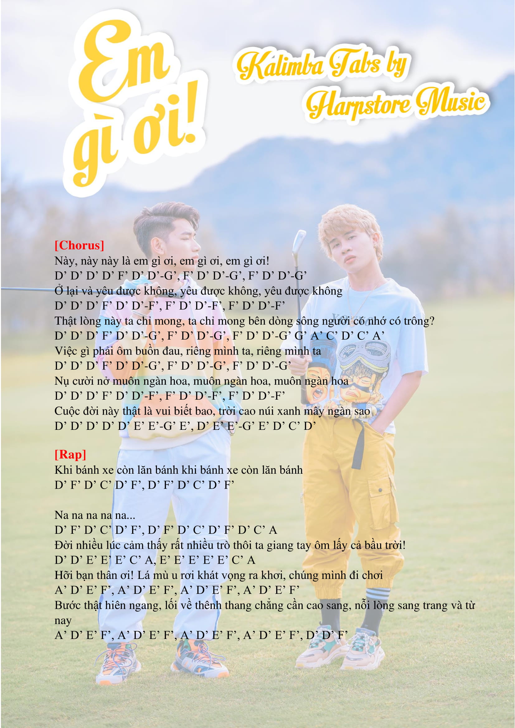 Em gì ơi Kalimba Cover (K-ICM x JACK) - Kalimba Tabs